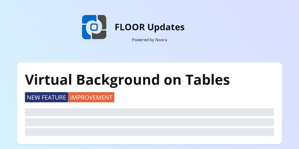 Virtual Background on Tables | FLOOR